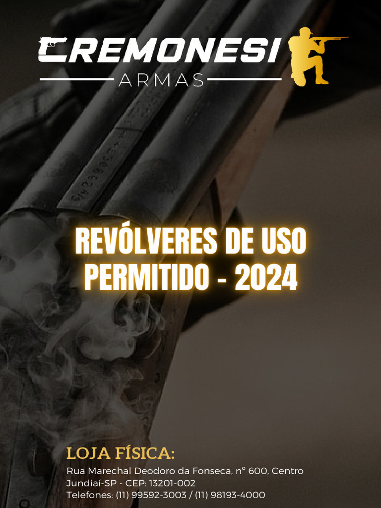 Catalogo Cremonesi Armas - Revolveres de Uso Permitido | Download grátis PDF | Calibre | Voo