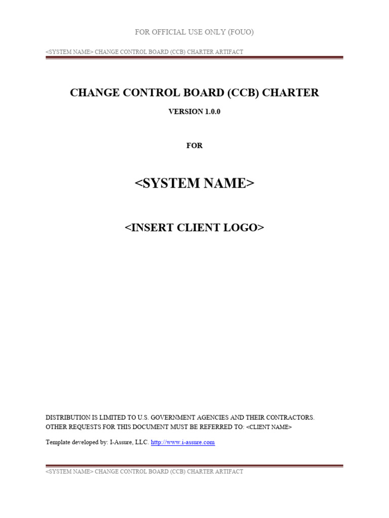 CCB Charter for System Management | PDF | Congressional Research ...