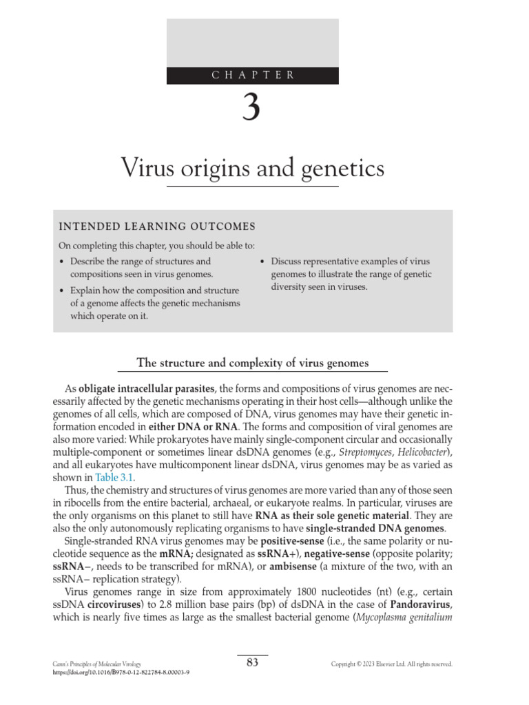 Chapter 3 - Virus Origins and Genet - 2023 - Cann S Principles of ...