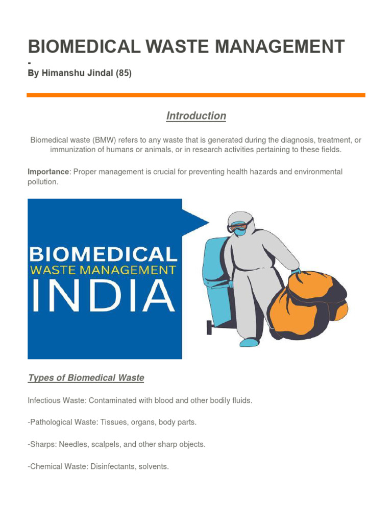 Biomedical Waste management | PDF | Waste | Waste Management