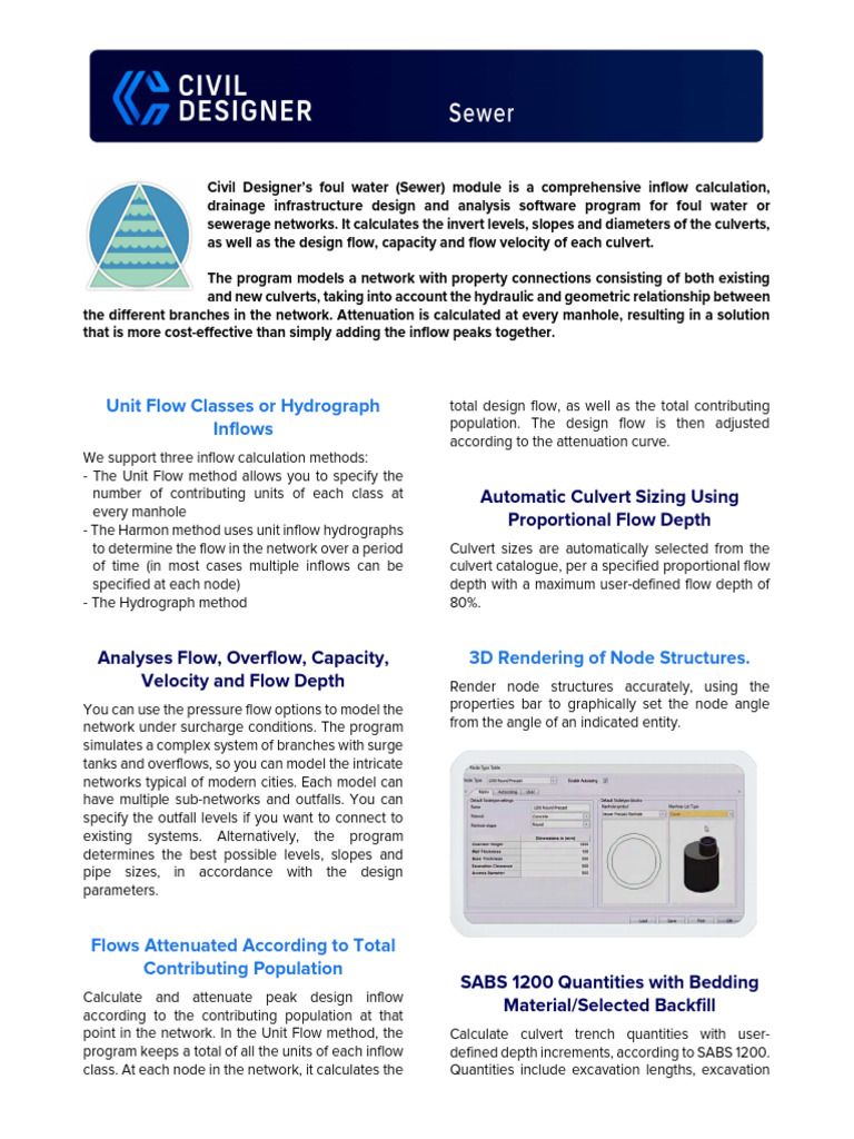 Sewer Features | Download Free PDF | Discharge (Hydrology) | Sanitary Sewer