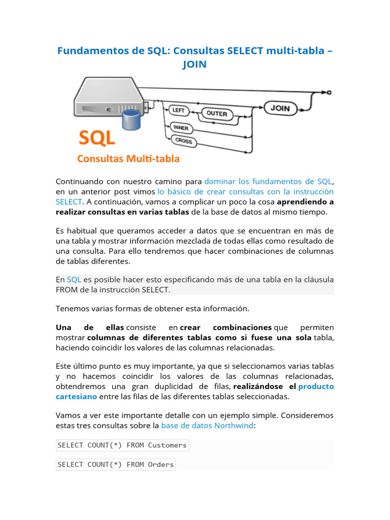 Consultas Multitablas | Descargar gratis PDF | SQL | Software de ...