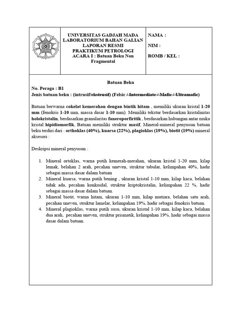 Contoh Pengerjaan Borang | PDF