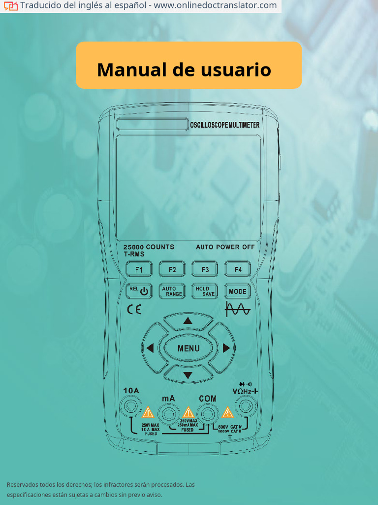 Manual de Usuario Zoyi ZT-703S | PDF | Calibración | Amplitud
