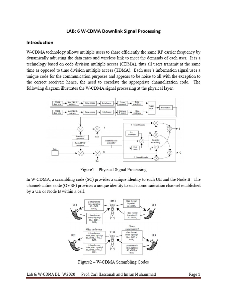 Lab 6 WCDMA 3GPP DownLink 2020 | PDF | Channel Access Method | Radio Resource Management