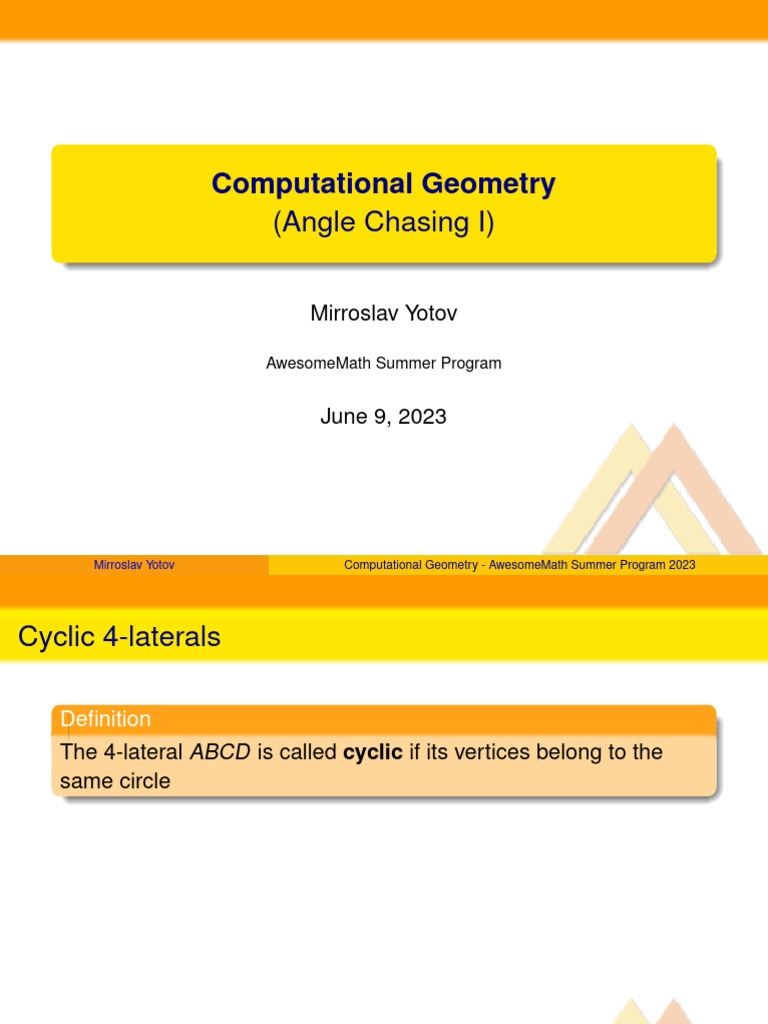 Cyclic Quadrilaterals in Geometry | PDF | Triangle | Angle