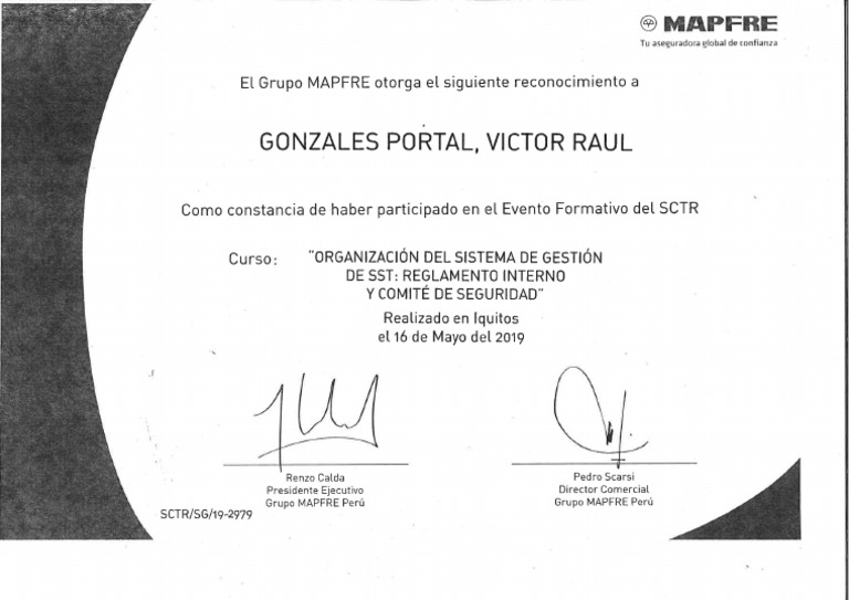 Curso Sistema de Gestion y Sst. Mapfre | PDF