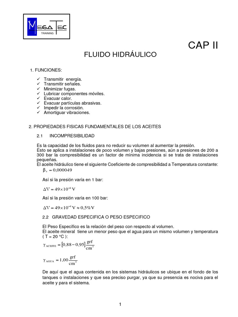 Cap 2 Fluido Hidraulico 2019 | PDF | Viscosidad | Líquidos