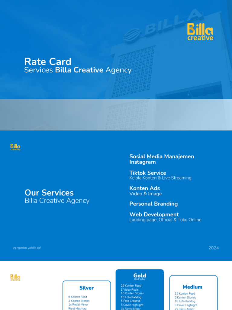 Billa Creative Agency Rate Card 2024 | PDF | World Wide Web | Internet ...
