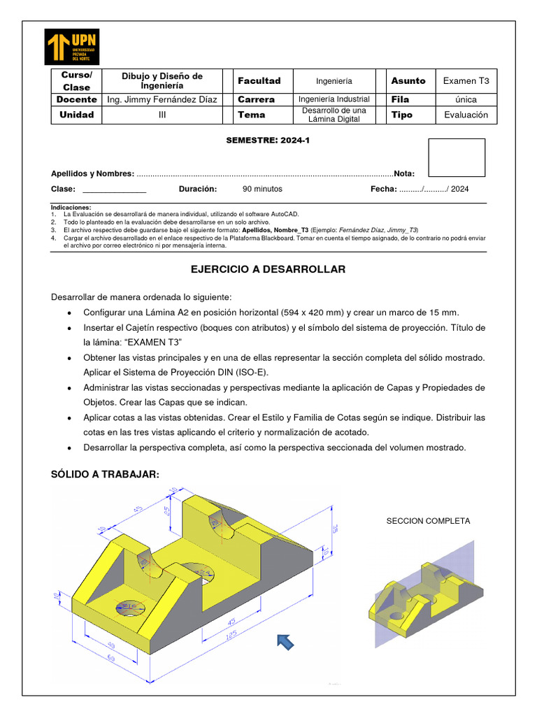 EXA T3 CAD_ 2024-1 _ Clase 14549 | PDF