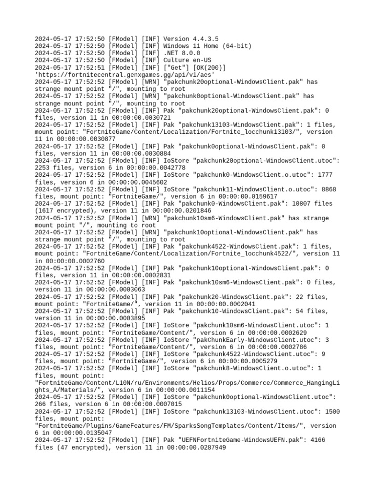 FModel Log 2024 05 17 | PDF | Information Technology Management | Information Management