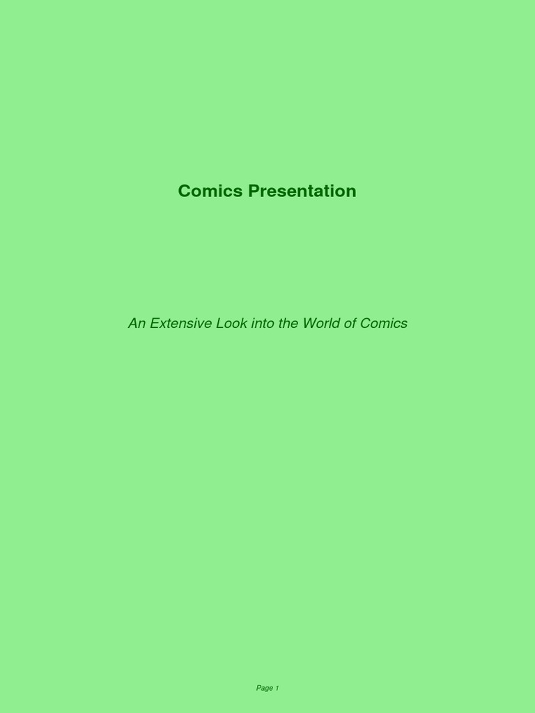 Comics Presentation | PDF | Comics | Superheroes