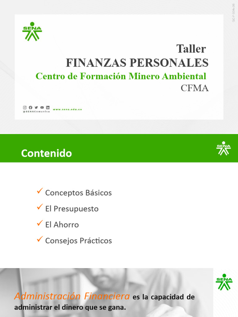Taller Finanzas Personales CFMA | PDF | Presupuesto | Finanzas personales