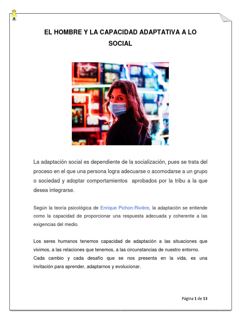 EL HOMBRE Y LA CAPACIDAD ADAPTATIVA A LO SOCIAL | Descargar gratis PDF | Comportamiento ...