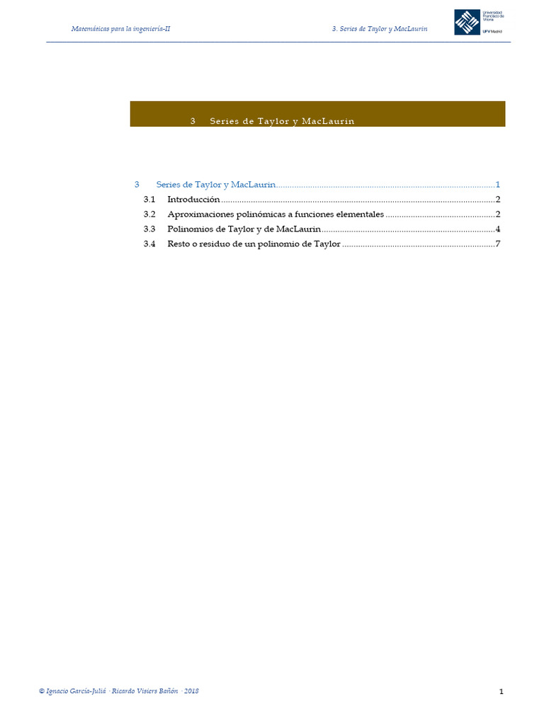MpI-II Capítulo 03. Series de Taylor - Ed03 | PDF | Función (Matemáticas) | Álgebra abstracta