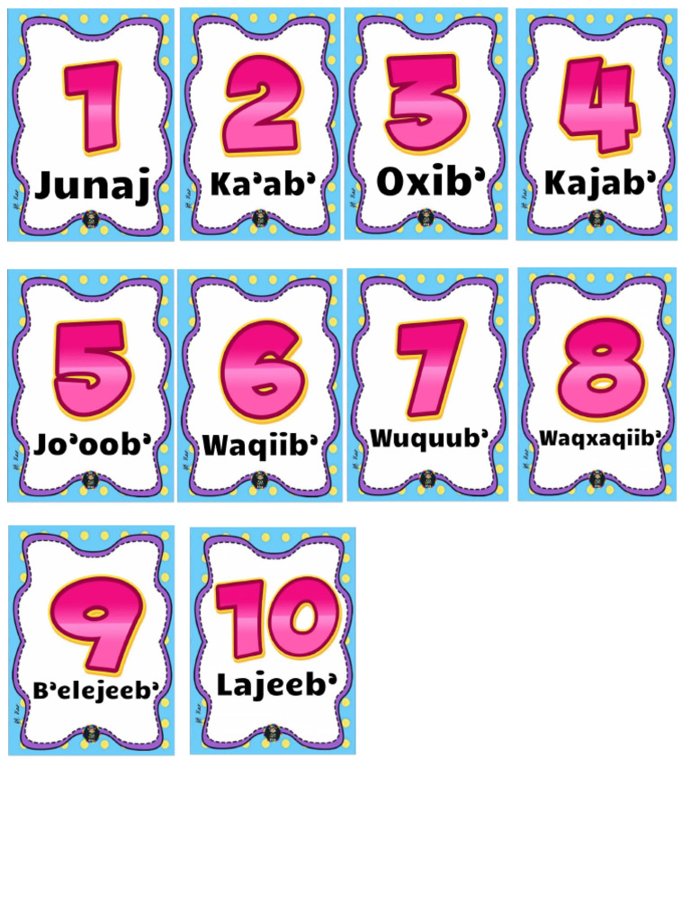 numeros en poqomam y frutas | PDF