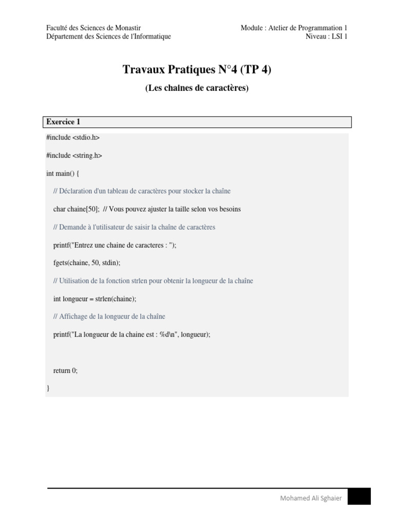 TP 4 Atelier de Programmation 1 Correction | PDF | Génie logiciel ...