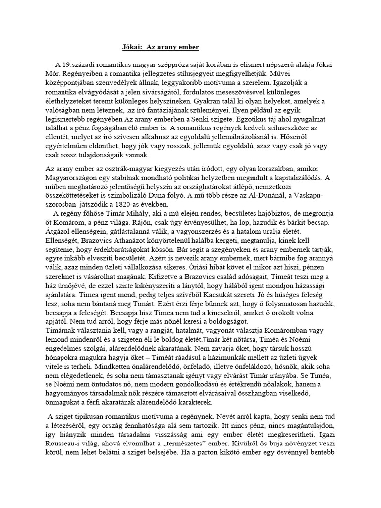 Jókai Az Arany Ember | PDF
