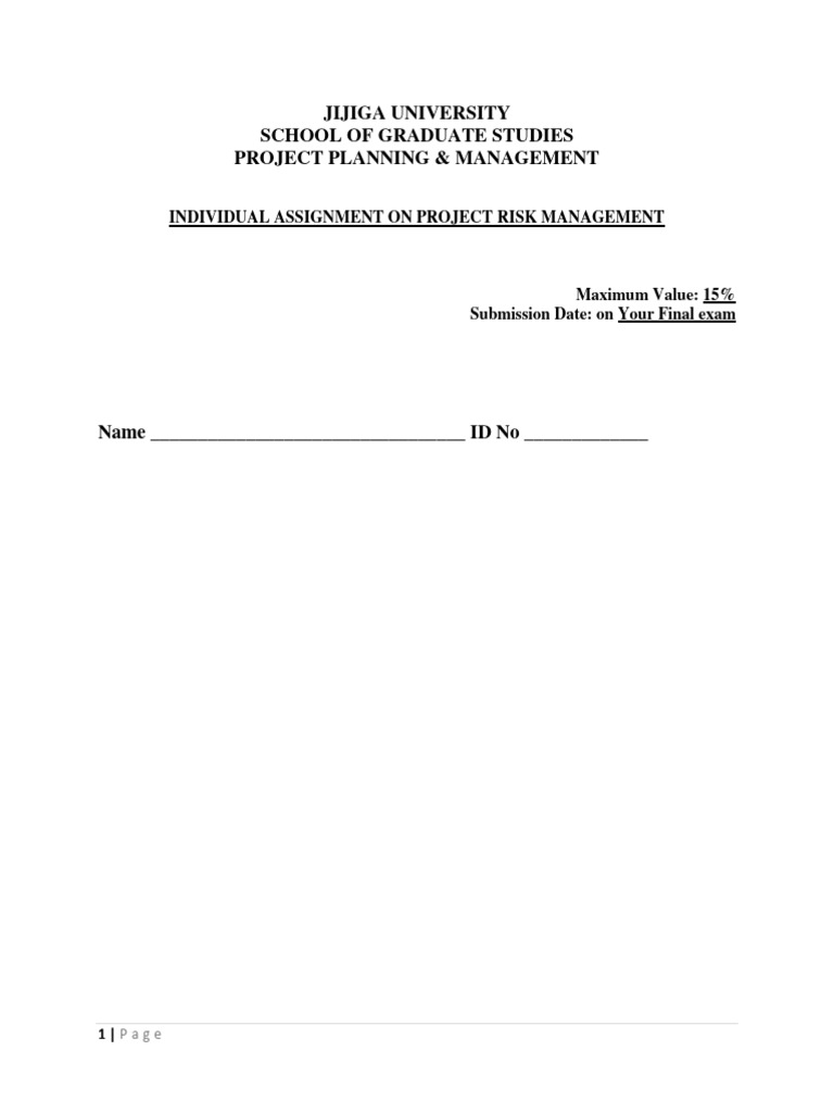 PRM Individual Assignment Regular2015 | PDF | Risk | Risk Management