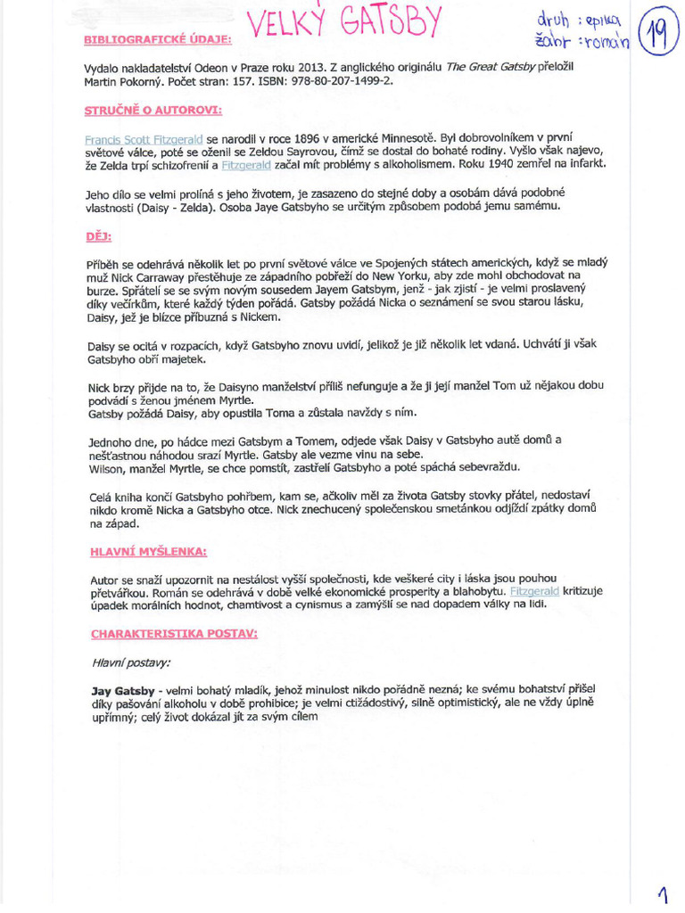 Velky Gatsby | PDF