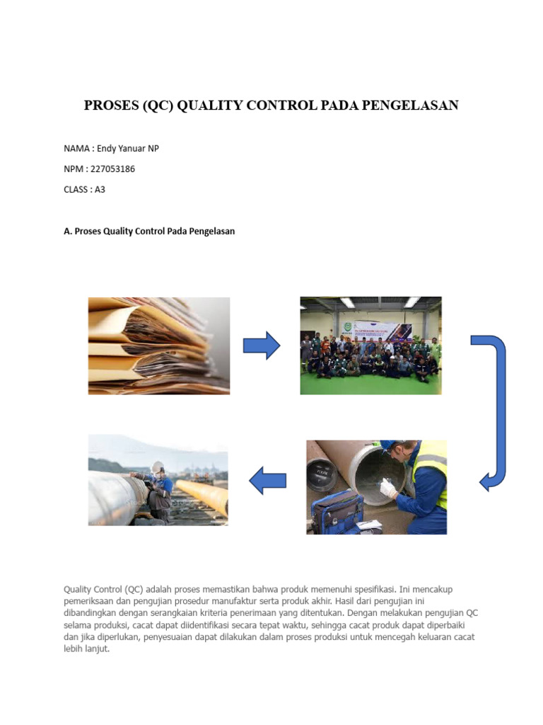 Tugas Keselamatan Proses Quality Control Pada Pengelasan | PDF