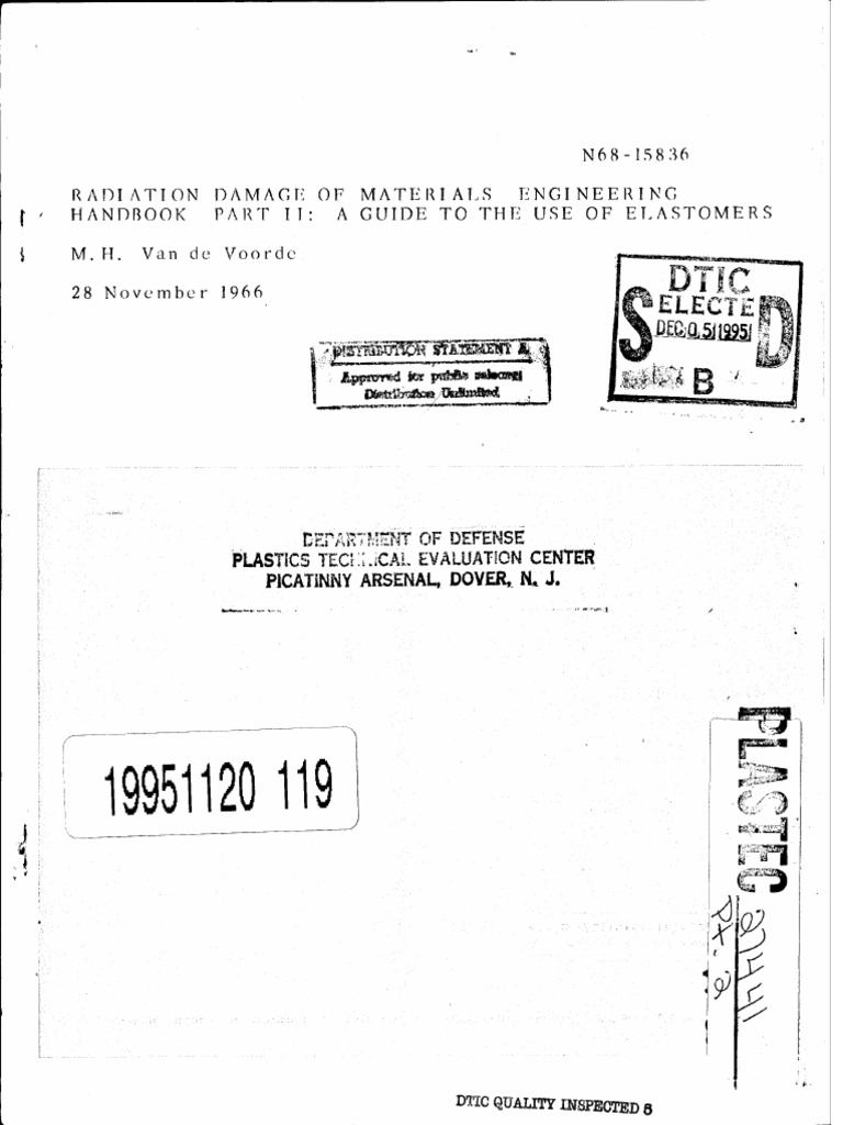Radiation Damage of Materials Engineering Handbook Part II - A Guide To ...