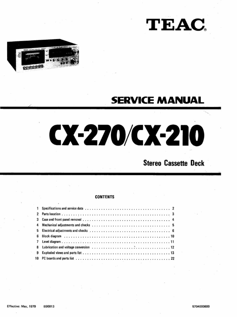 CX270 SM Teac en | PDF