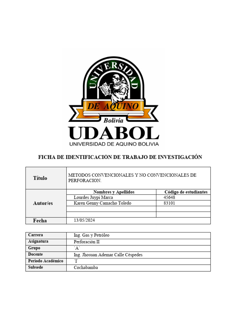 Perfo. Metodos. | PDF | Depósito de petróleo | Perforación