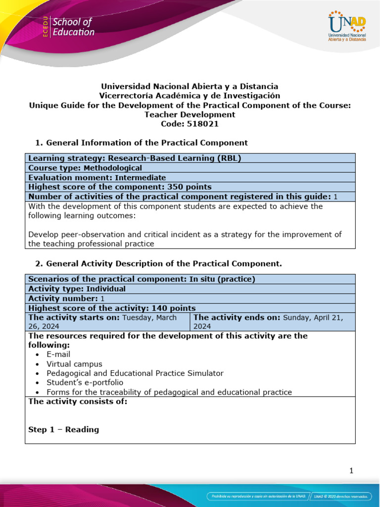 Guide For The Development of The Practical Component - Unit 2 - Phase 3 ...