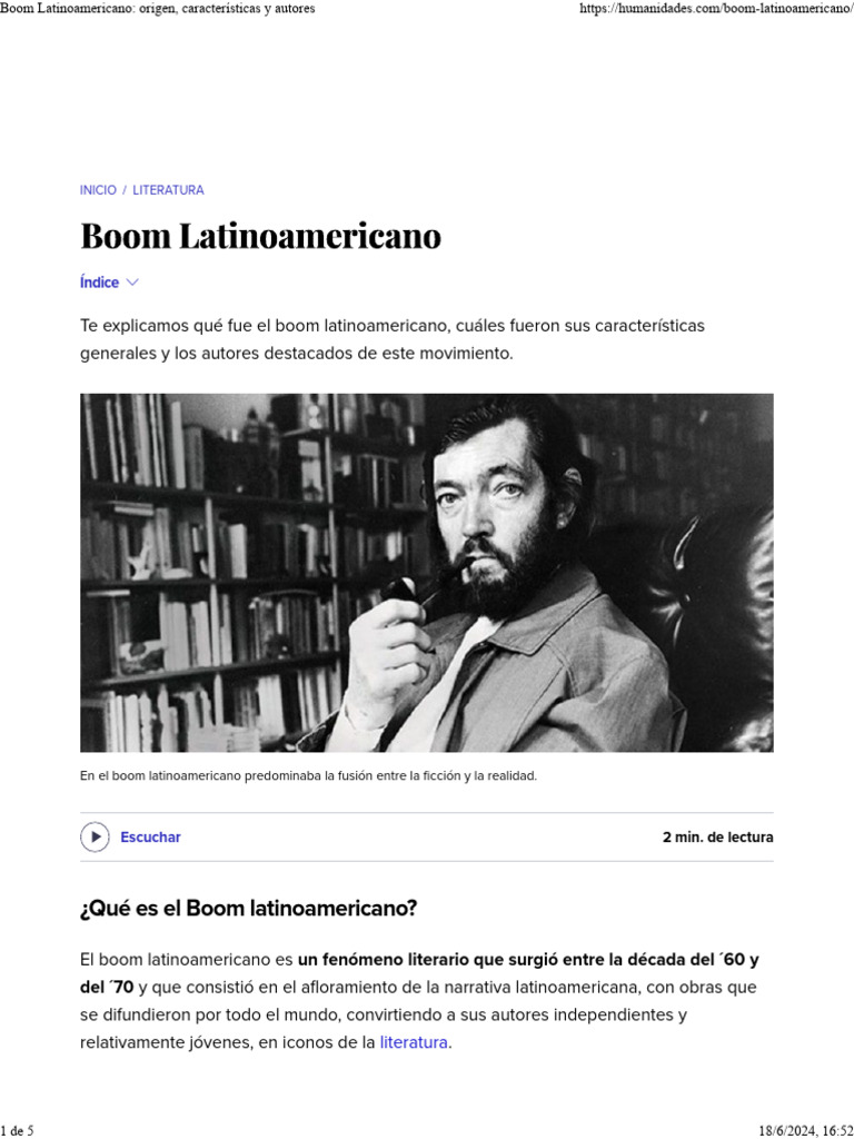 Boom Latinoamericano_ Origen, Características y Autores | PDF