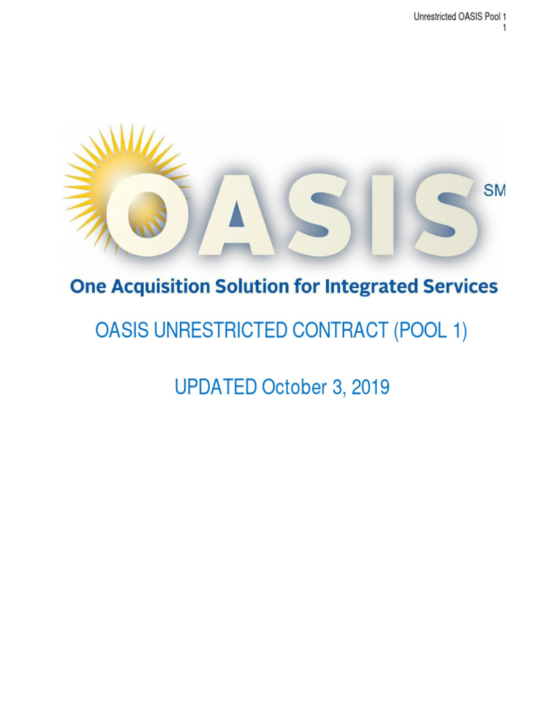 OASIS Conformed Contract | Download Free PDF | Business
