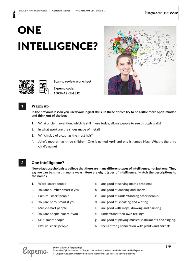 One Intelligence British English Student | PDF | Intelligence | Psychology