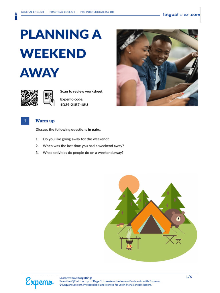 planning-a-weekend-away-british-english-teacher | PDF | Vocabulary ...