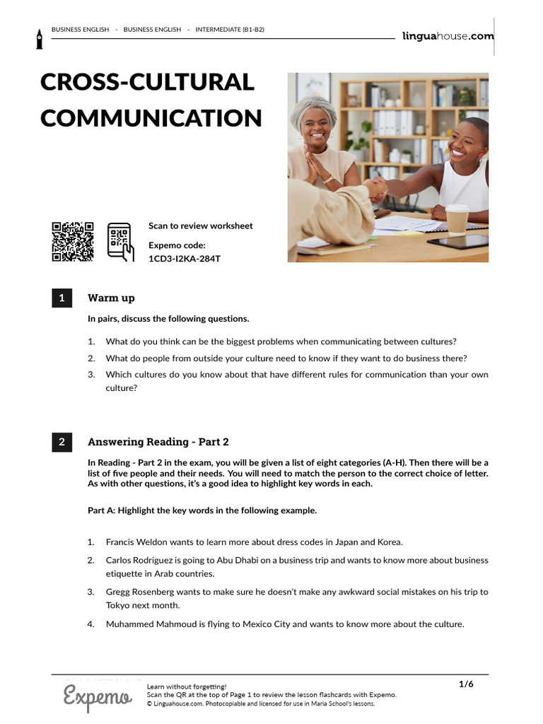Cross-Cultural Business Communication | PDF | Communication | Cross ...