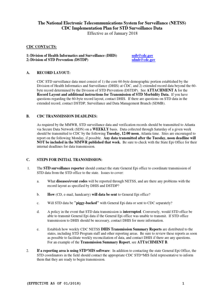 CDC STD Surveillance Data Guidelines | PDF | Sexually Transmitted ...