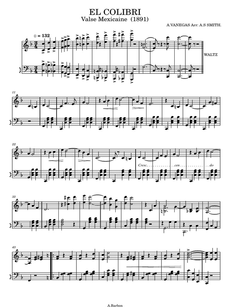 El Colibri | PDF | Waltzes | Ballroom Dance