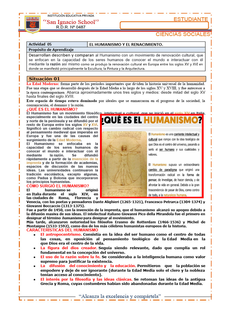 FICHA DE TRABAJO - 3RO-SEC-CIENCIAS-SOCIALES-SM-DEL-17 -AL-21-JUNIO-2024. | PDF | Humanismo ...