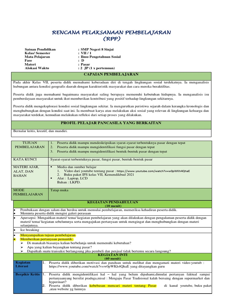 Lismawati - RPP Berdiferensiasi | PDF