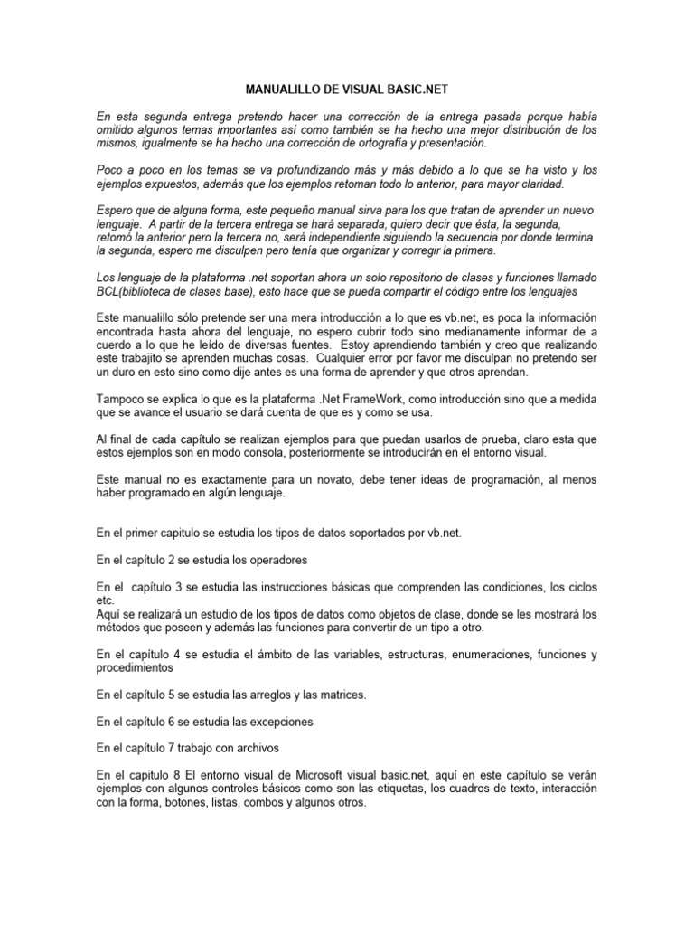 Entrega2 - MANUALILLO DE VISUAL | PDF | Tipo de datos | Arquitectura de ...