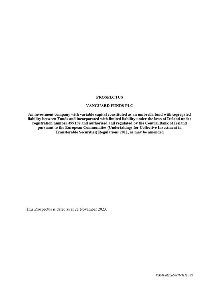Vanguard ETF Prospectus Overview | PDF | Investment Fund | Exchange ...