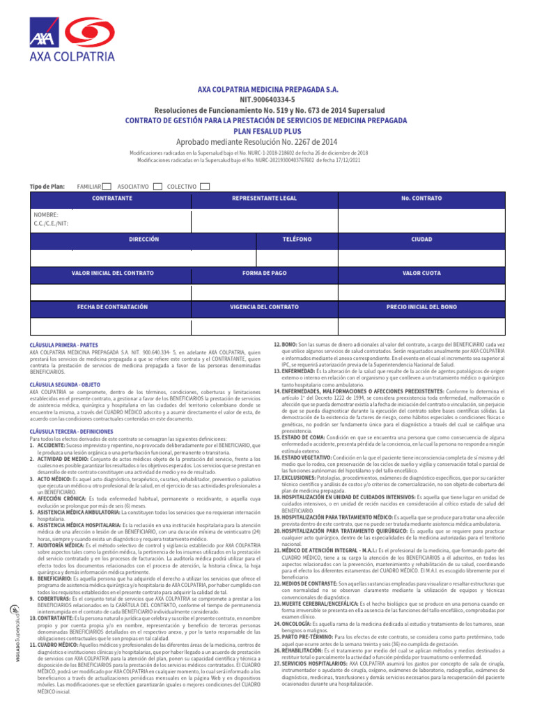 Clausulado Plan Fesalud | PDF | Hospital | Medicina