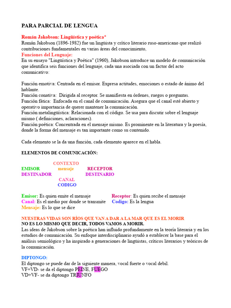 Parcial de Lengua | PDF | Lingüística | Comunicación