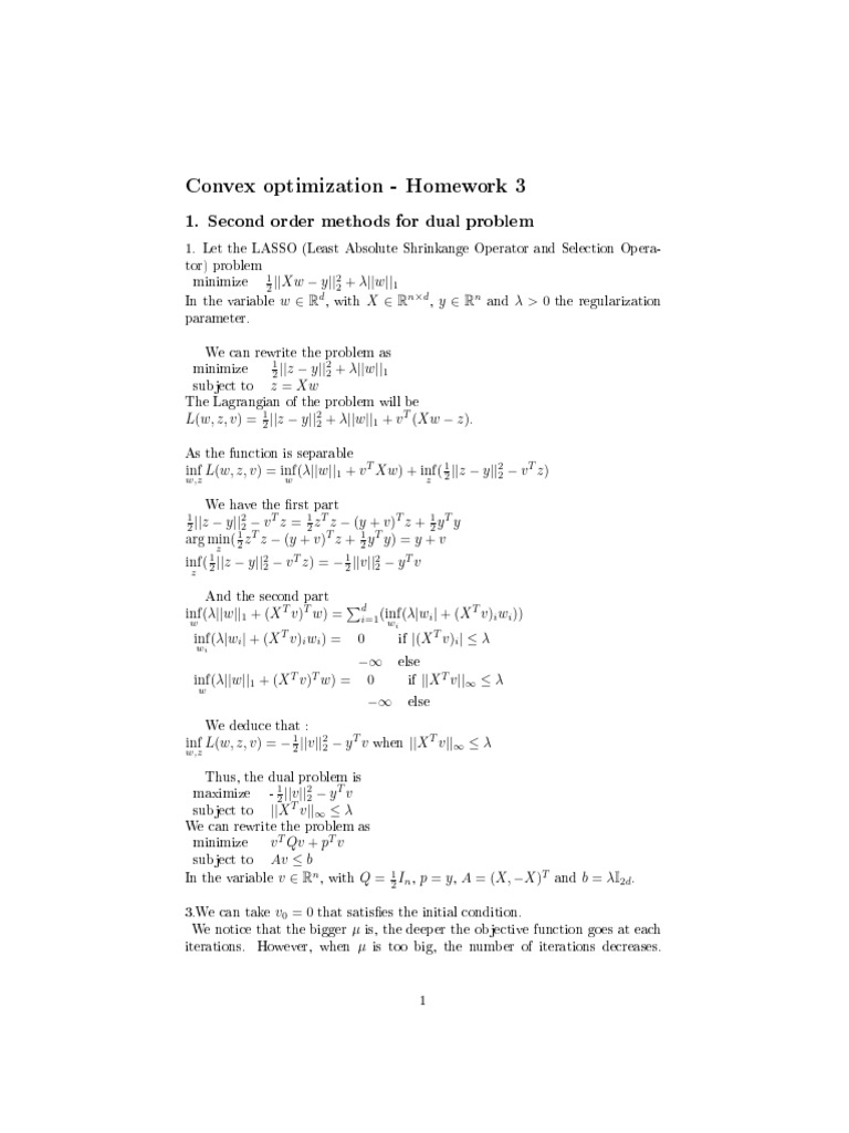 Convex - Optimization - Homework 3 | PDF | Algorithms And Data Structures | Algorithms