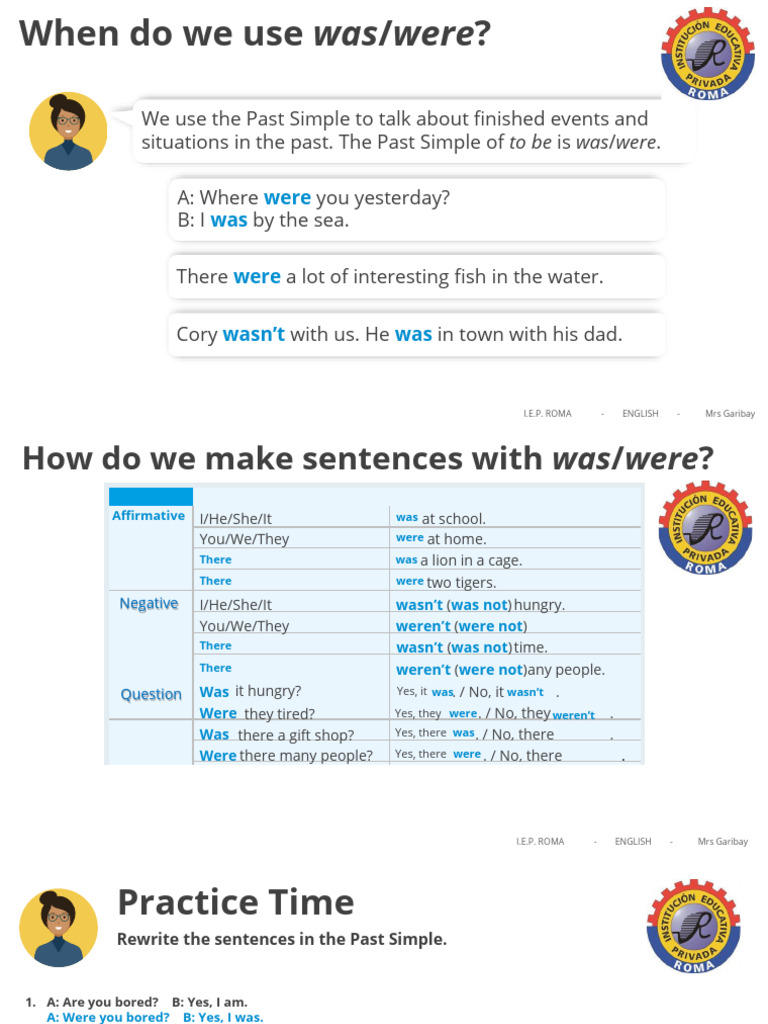 Understanding Was/Were in Past Simple | PDF
