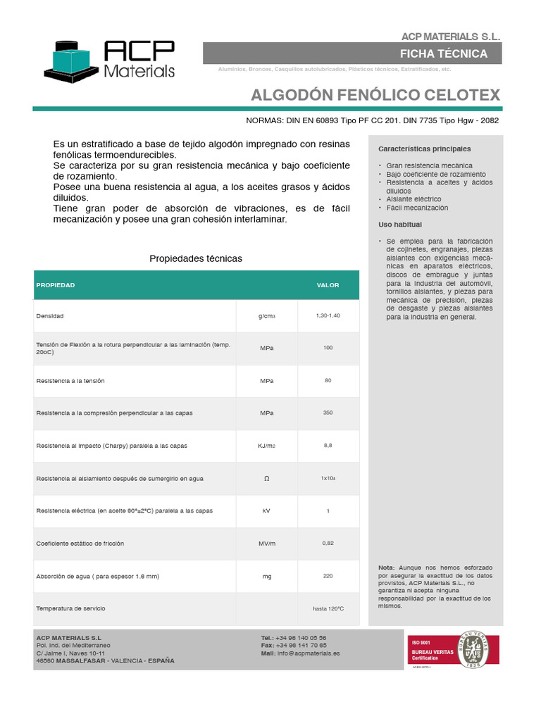 Ficha Tecnica Celotex-ACP | PDF | Resistencia Eléctrica y Conductancia | Física Aplicada e ...