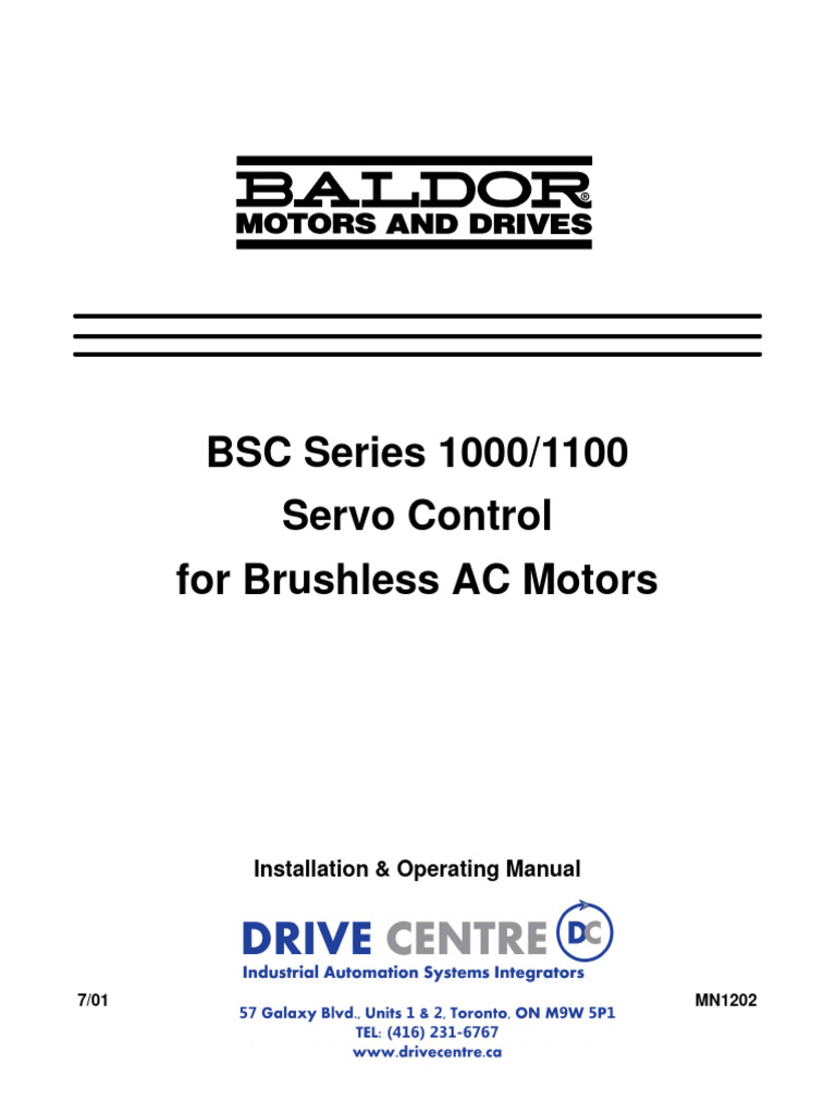 Baldor BSC1000 BSC1100 Manual | PDF | Electric Motor | Electrical Wiring