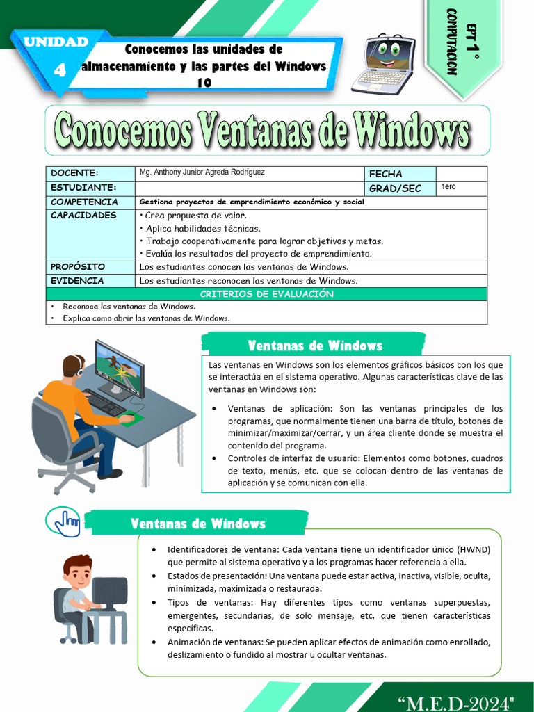 FICHA 1 EPT 1° A UD 04 | PDF | Ventana (informática) | Archivo de computadora