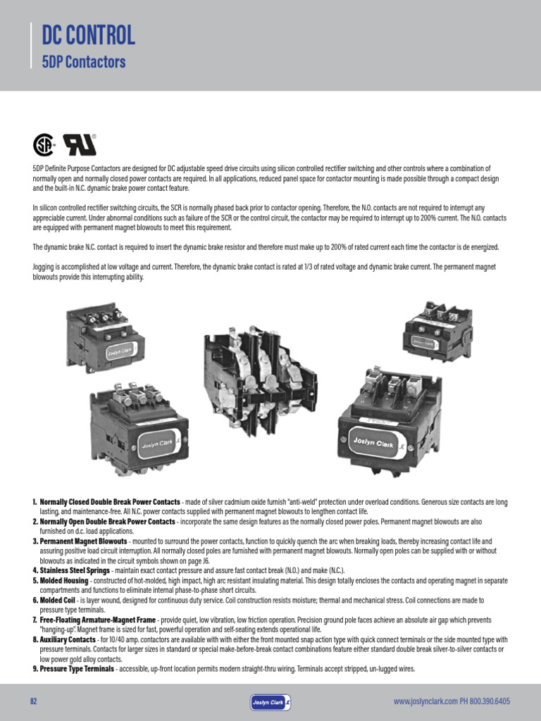 5dp Definite Purpose Contactors Data Sheet | PDF | Switch | Rectifier