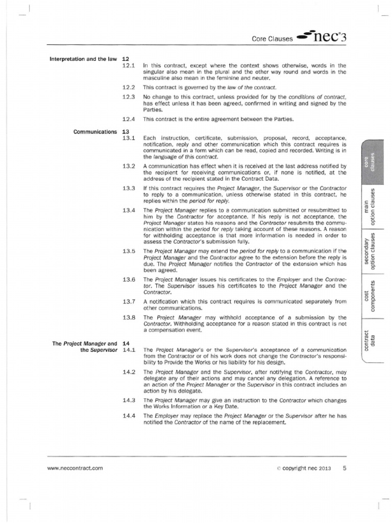 NEC 3 Engineering and Construction Contract - Grupo 2 | PDF | Common ...