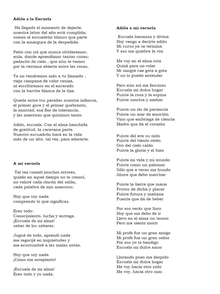 Despedida emotiva de la escuela | PDF